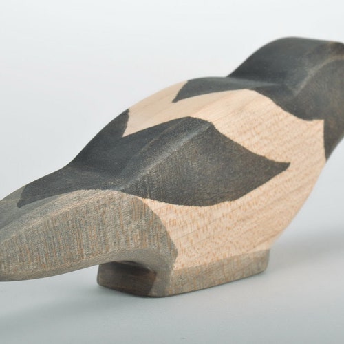 Wooden Figurine Magpie Wooden Bird Wood Bird Figurine - Etsy