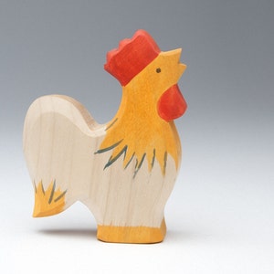 Rooster Wooden Toy Hen Wooden Chicken Wood Cock Toy | Etsy