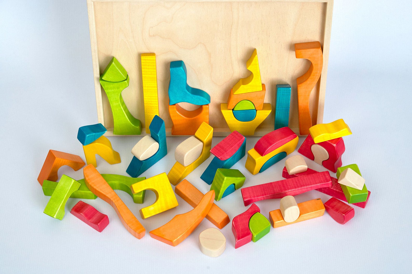 Wooden Building Blocks Wooden Play Set Wooden Toys - Etsy