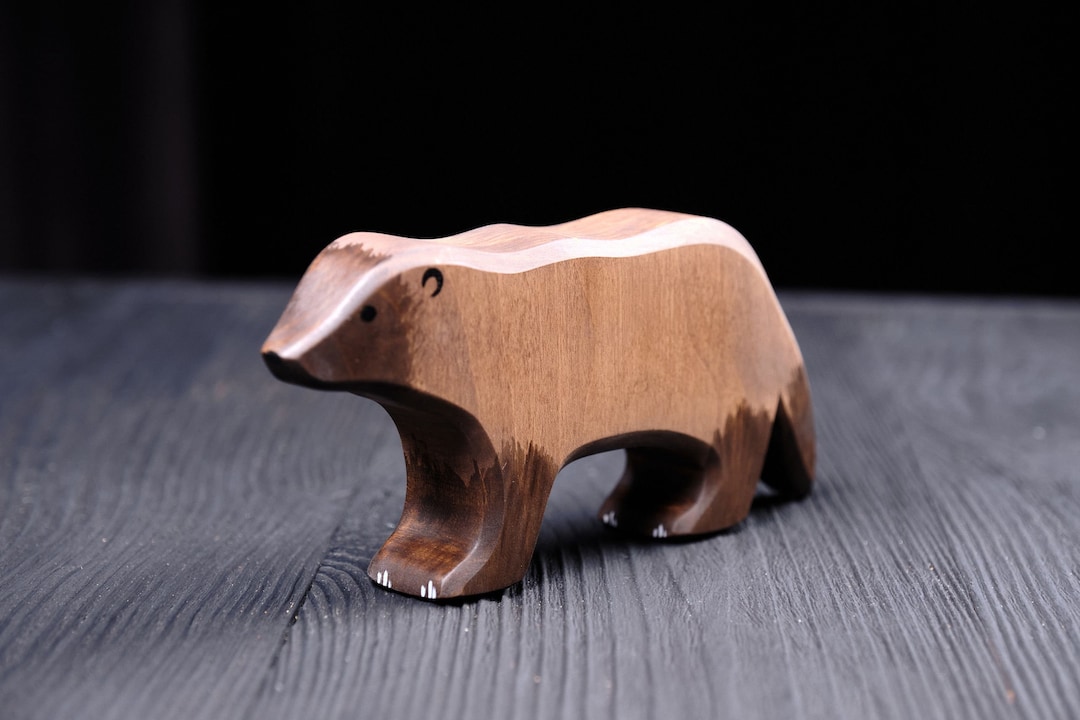 Wooden Toy Wolverine Carved Wooden Wolverine Wooden Wolverine Figurine ...