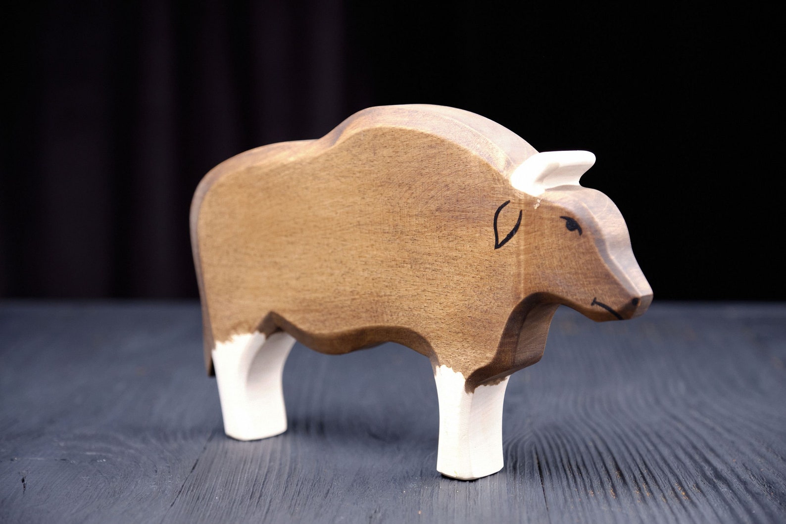 Gaur Indian bison Indian Animals Bull Toy Wood Carving | Etsy