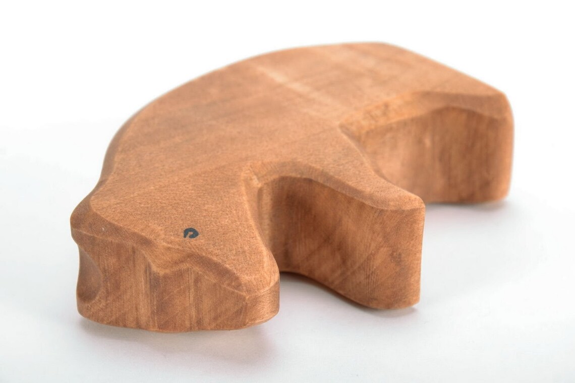 Carved Wood Bear Wooden Bear Bear Figurine Natural Toys - Etsy