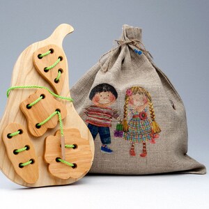 Wood Lacing Toy - Kids Toy - Wood Pear - Motor Skill - Educational Toy ...