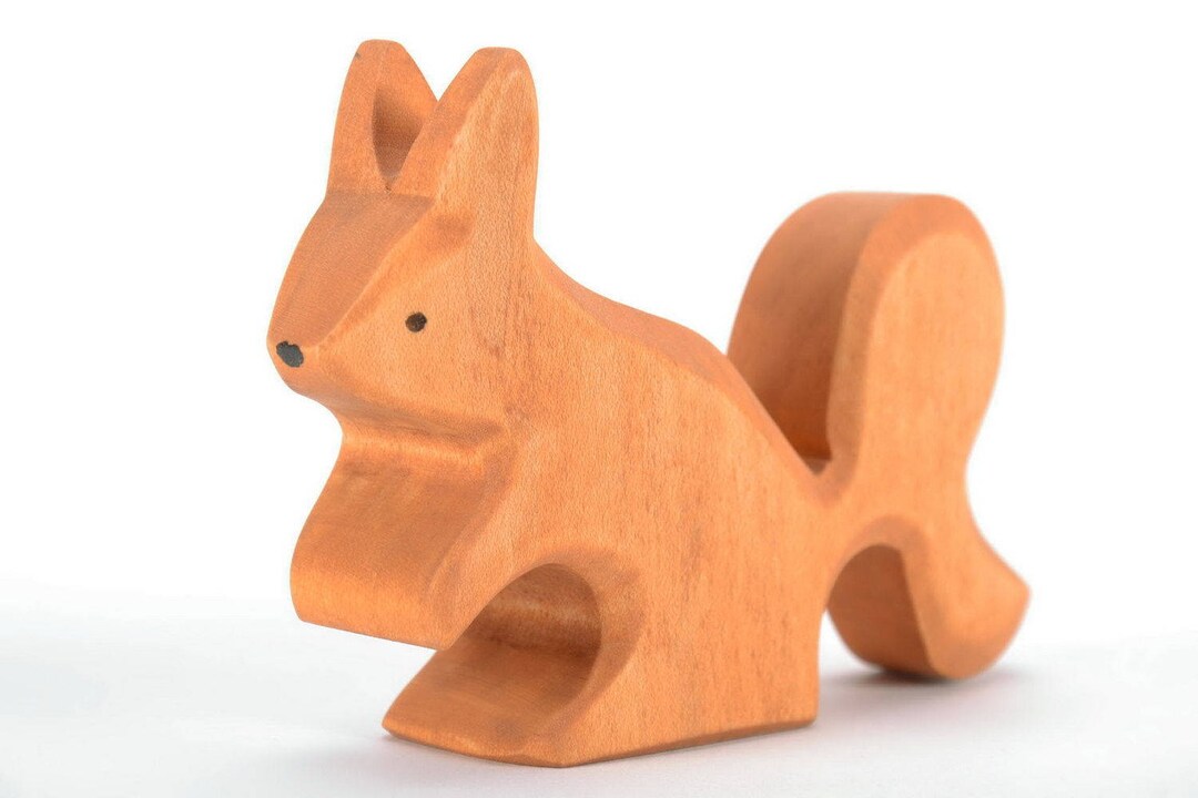 Wooden Squirrel Figurine - Woodland Animals Toys - Toys for Imaginative ...