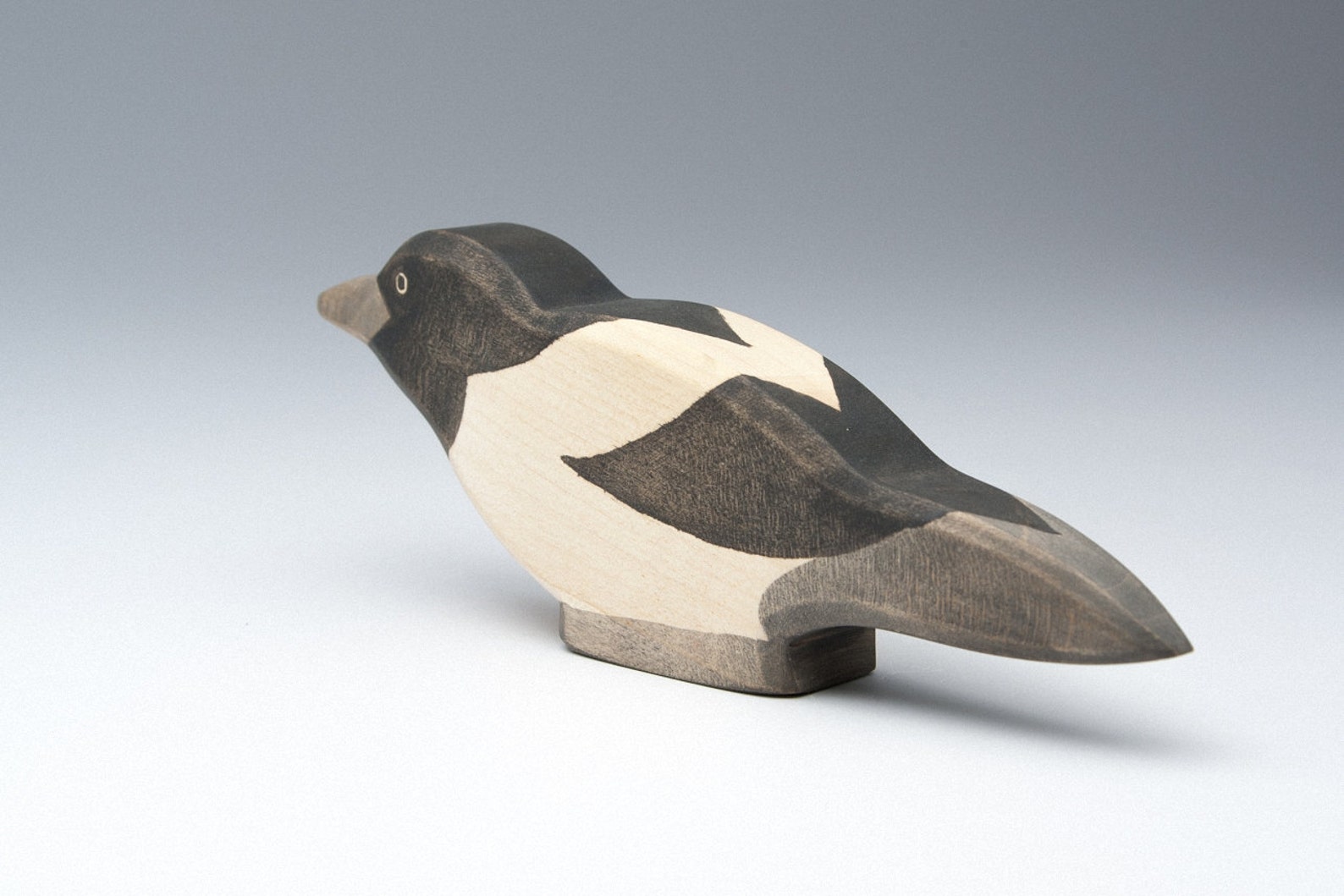 Wooden Figurine Magpie Wooden Bird Wood Bird Figurine | Etsy