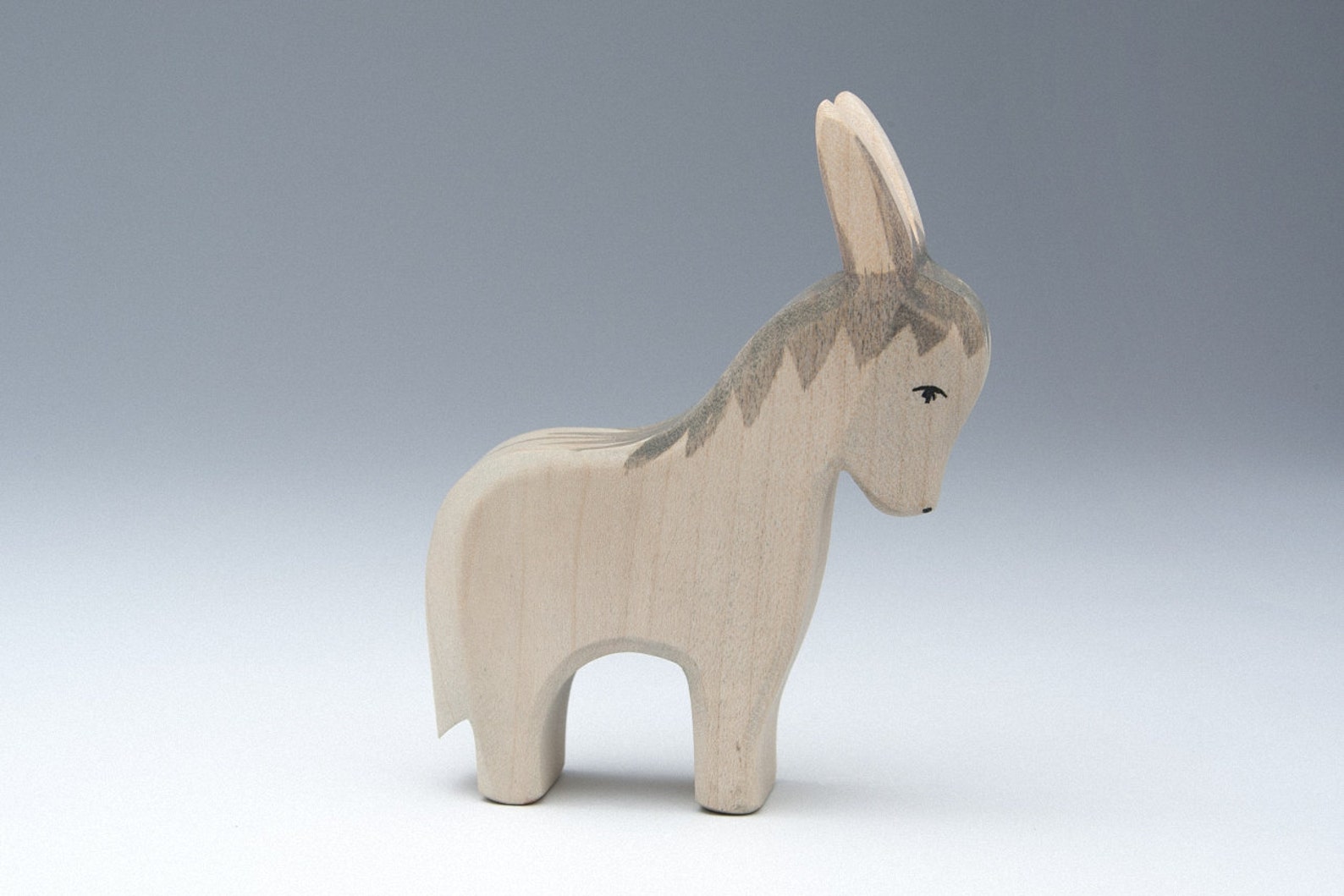 Donkey Toy Wood Animal Wooden Farm Animals Wood Statue | Etsy