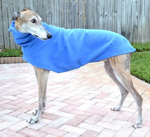 Greyhound Coat - Blue Dog Coat - Dog Jacket - Pet Clothing - Fleece ...