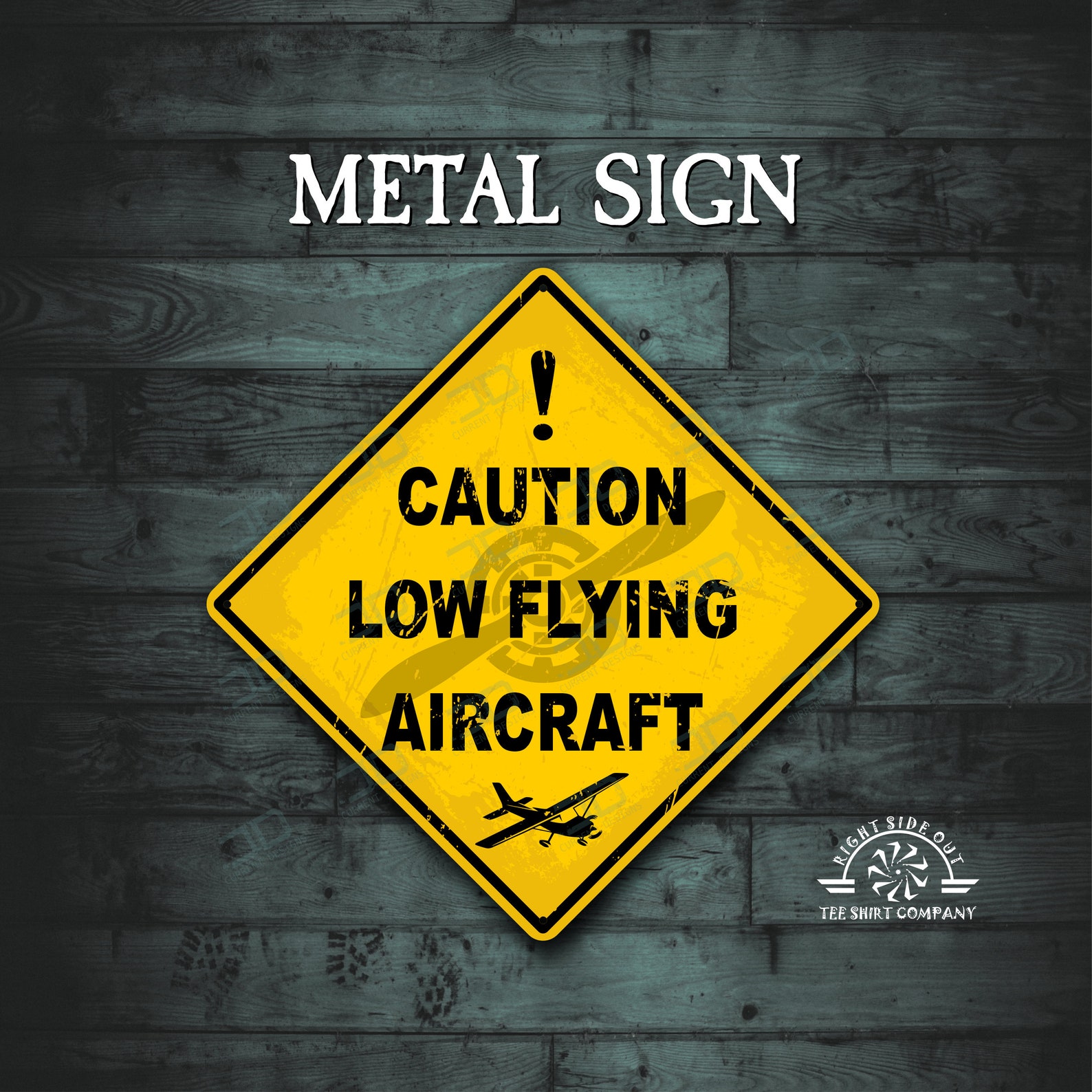 Caution Low Flying Aircraft Metal Sign - Aviation Decor - Etsy