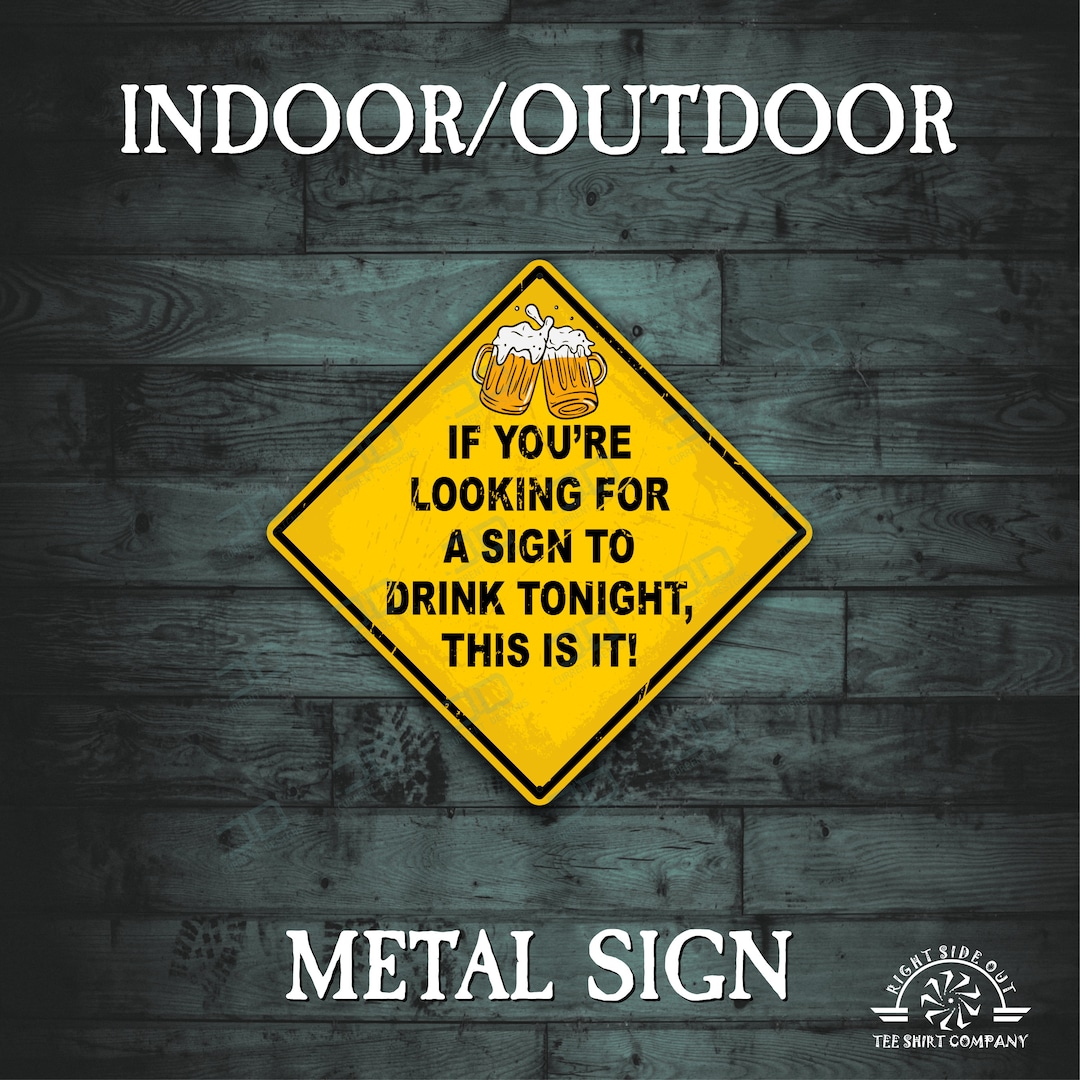 Metal Bar Sign Drinking Sign Mancave Decor Tavern Sign for Drinking ...