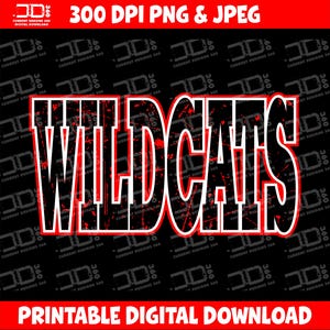 Wildcats Red Png Printable Download Sports Wildcats Sublimation Dtf ...