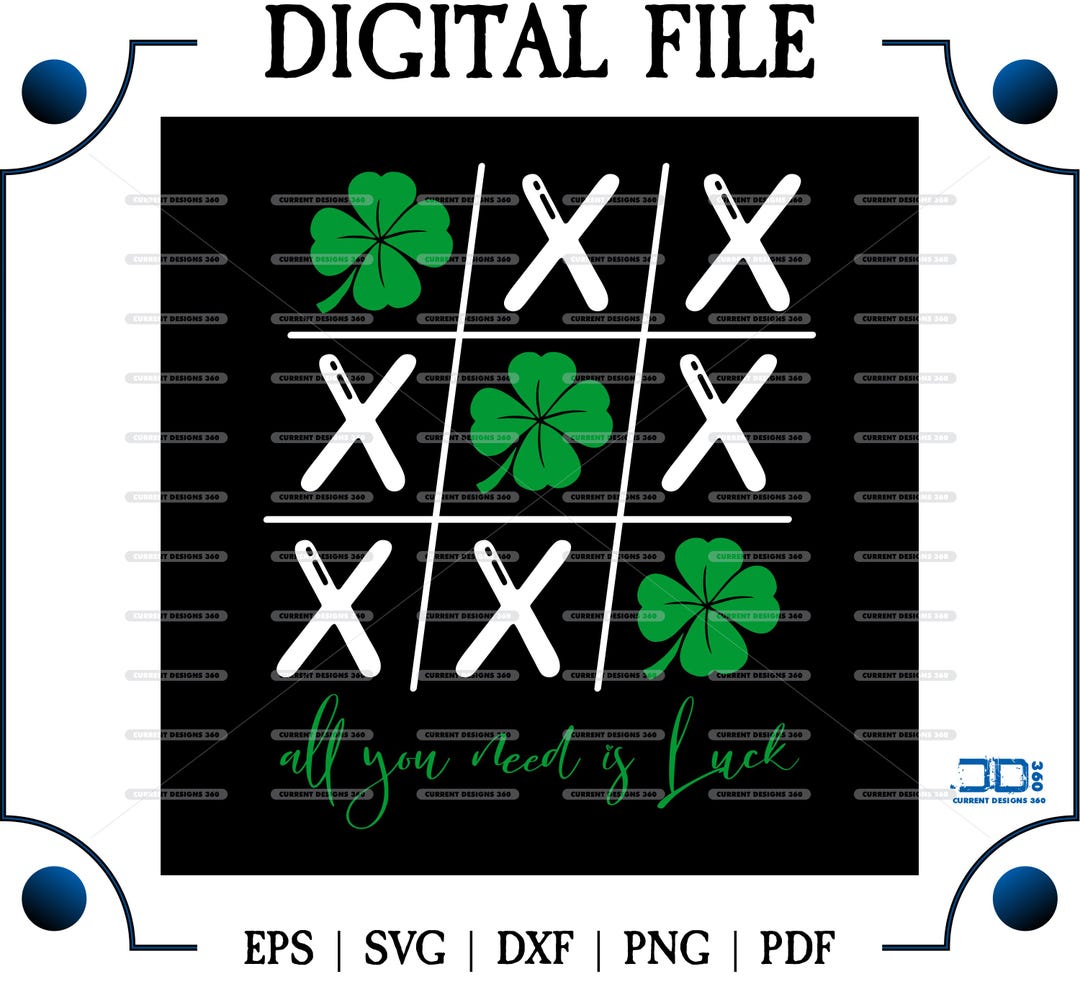 St. Patrick's Day Tic Tac Toe Shamrock Design (digital Download) - Etsy