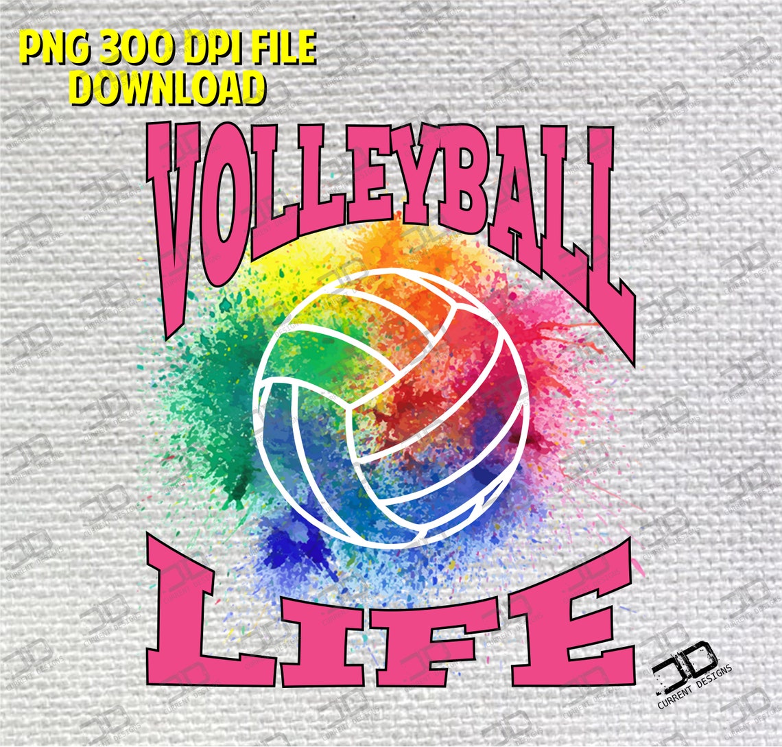 Volleyball Life PNG Design Digital Download | 300 DPI PNG Digital ...
