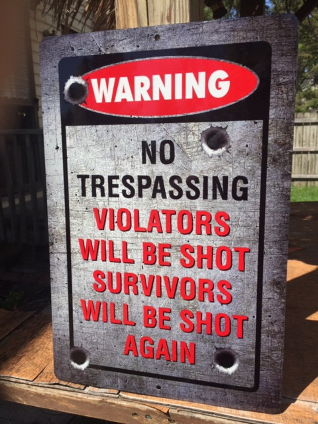 Metal No Trespassing Sign Man Cave Home Bar Sign Indoor Outdoor Garage ...