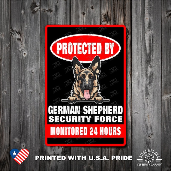 German Shepherd Metal Dog Sign. Animal Lover Protected by | Etsy