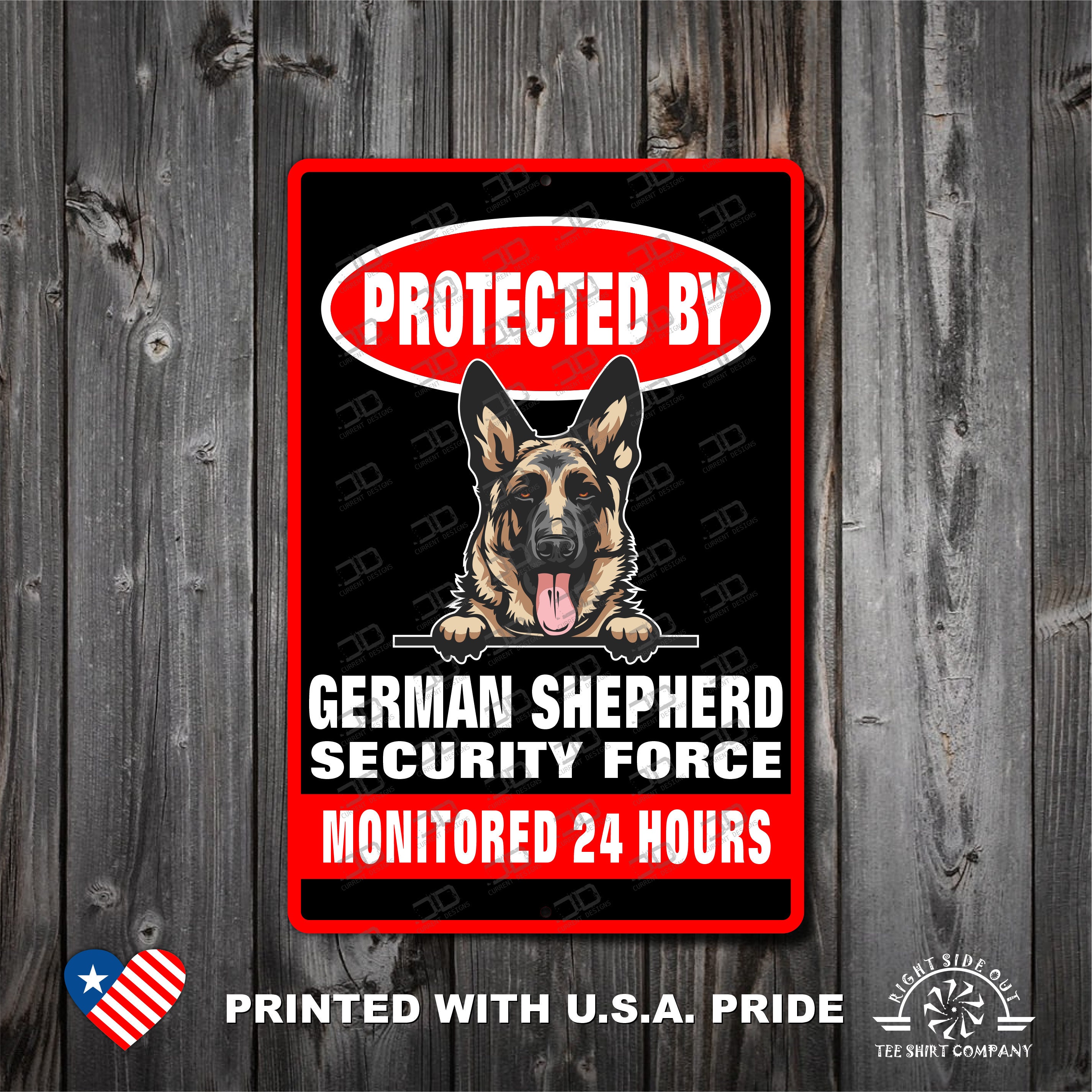 German Shepherd Metal Dog Sign. Animal Lover Protected by | Etsy