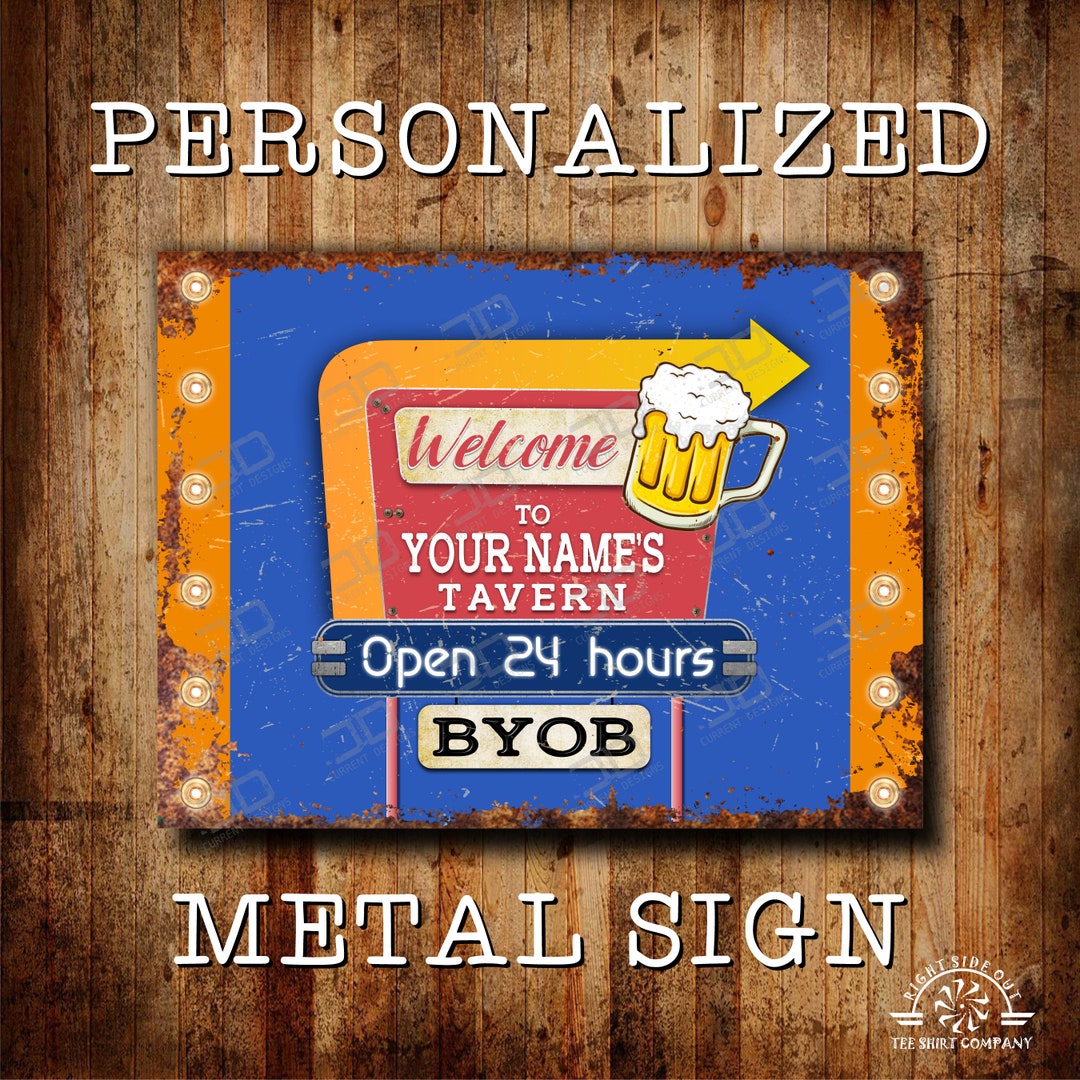 Personalized Name Tavern Sign Custom Beer Tavern Metal Sign Vintage Man ...