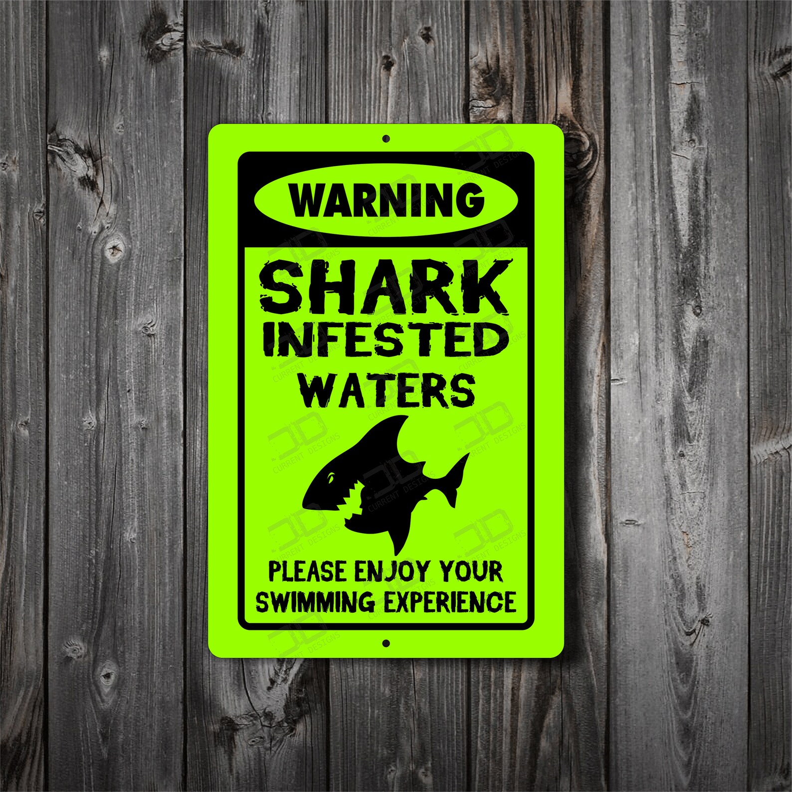 Shark Infested Waters Sign Aluminum UV Coated Custom Signs - Etsy