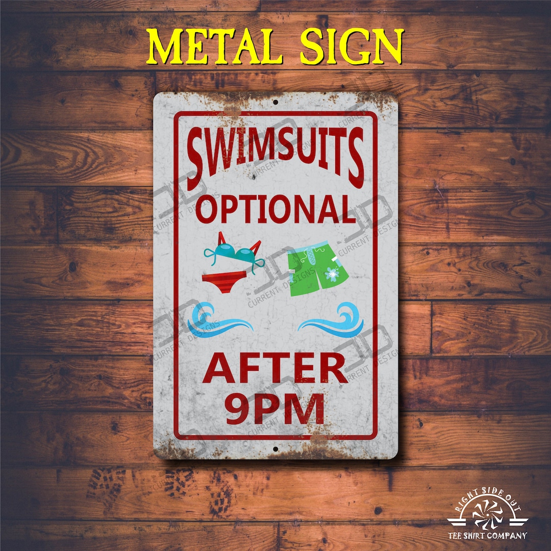 Funny Pool Rules Metal Sign Outdoor Swimming Pool Sign Swimsuits ...