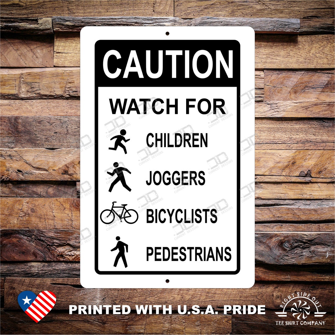 Metal Caution Watch for Children Sign Joggers, Bicyclist and ...