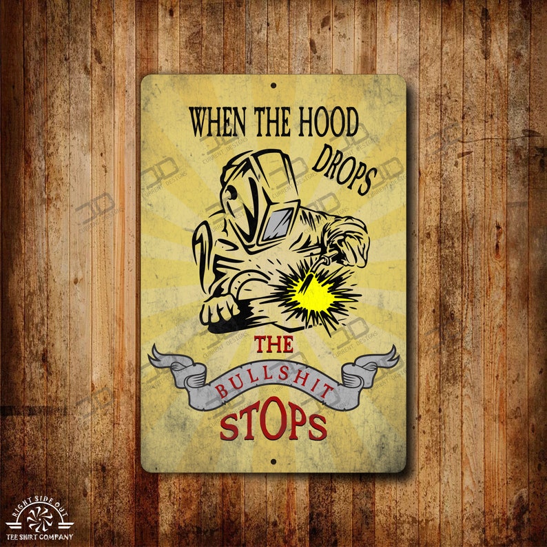 Welding Metal Sign Hood Drops Welder Gift Outdoor & - Etsy