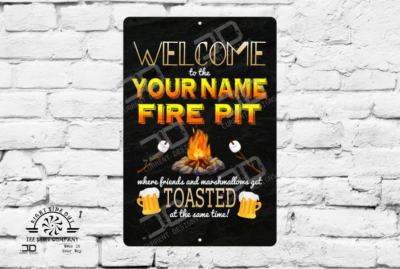 Fire Pit Metal Sign. Welcome to the Fire Pit Custom Aluminum | Etsy