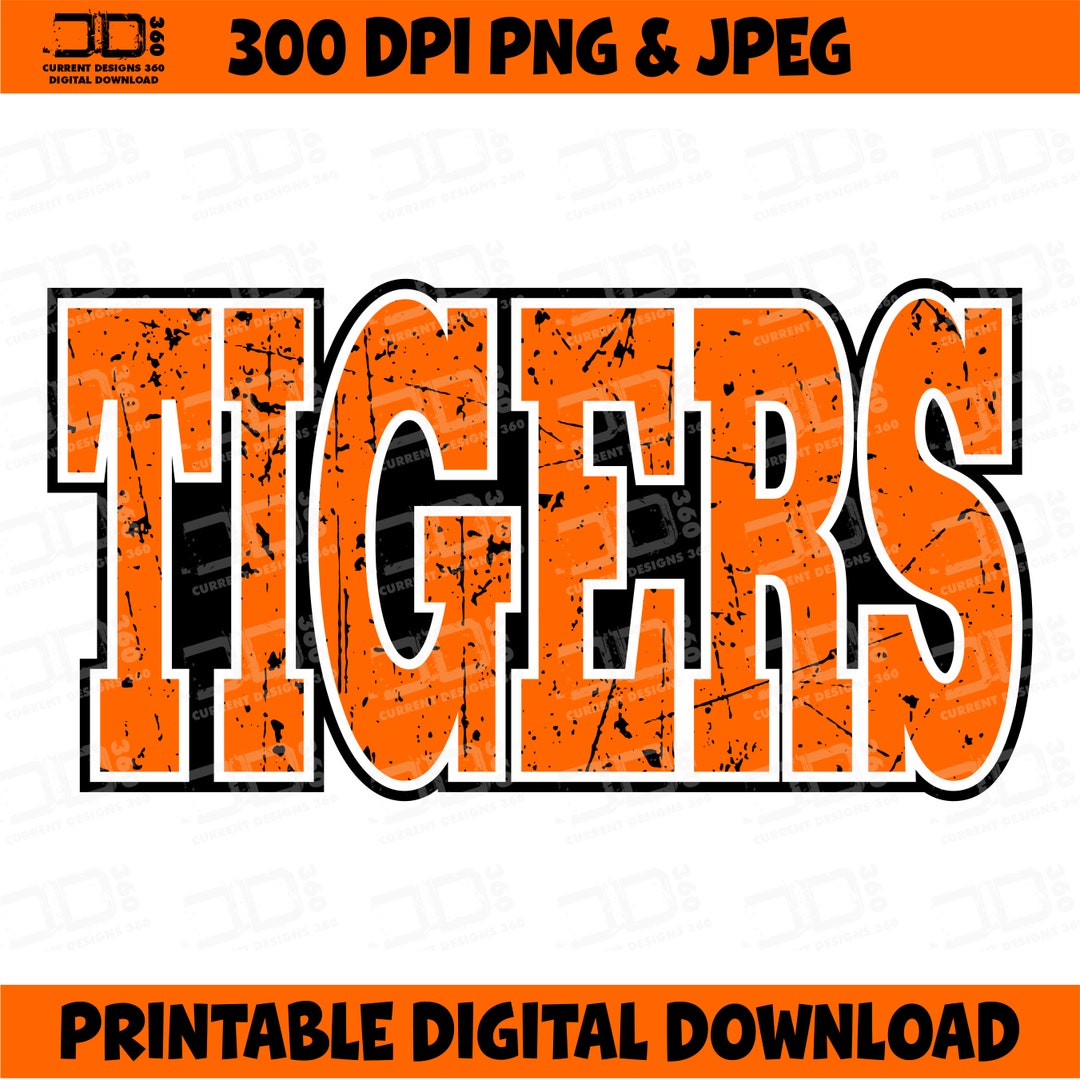 Tigers Png Printable Download Sports Football Sublimation Dtf Dtg ...