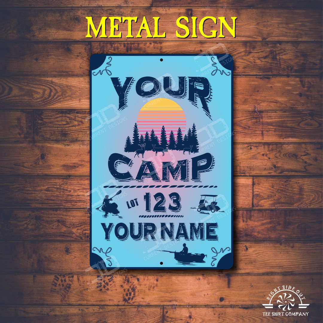 Personalized Metal Camp Sign | Your Name Here | Campsite Lake House ...