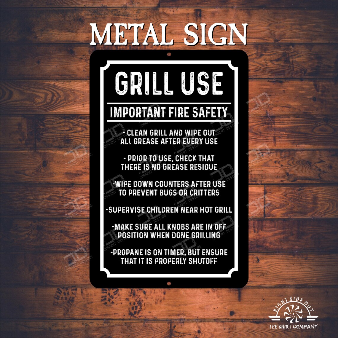 Grill Use Rules Metal Sign | Outdoor and Indoor Cabin, Patio, Chalet ...