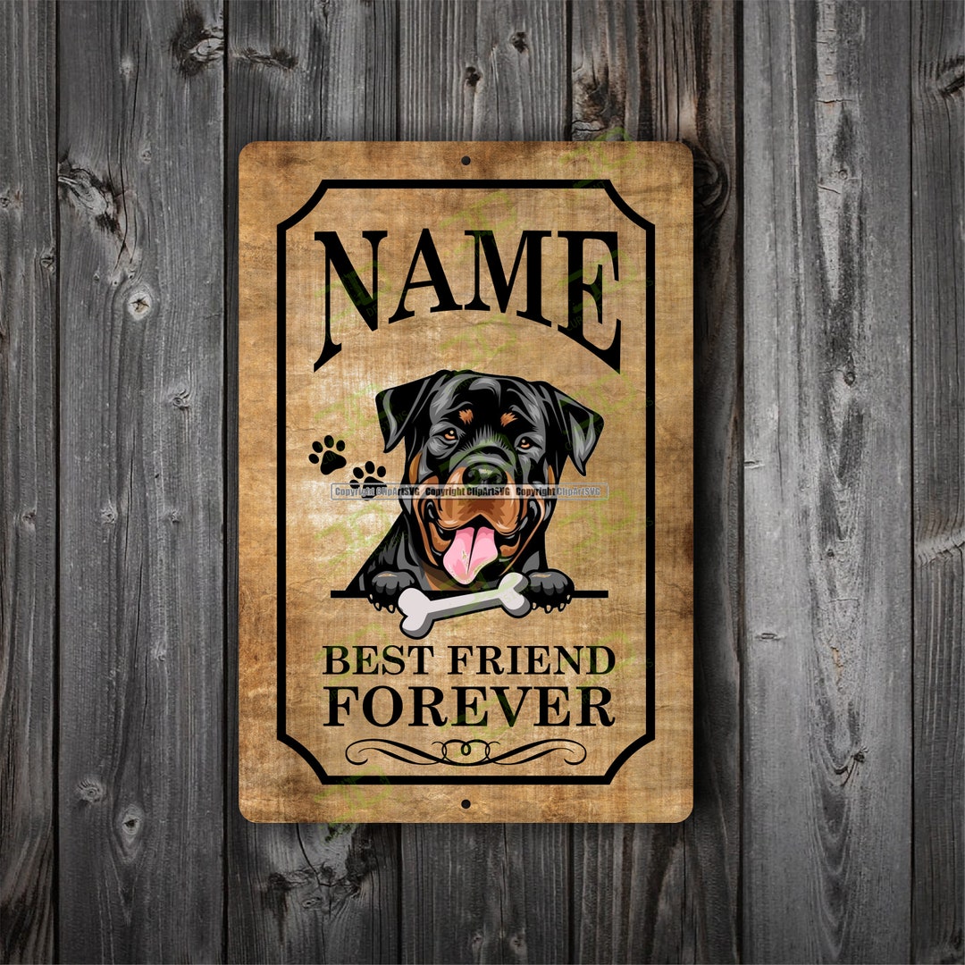 Metal Rottweiler Dog Sign Animal Lover, Best Friend Metal Sign, UV ...