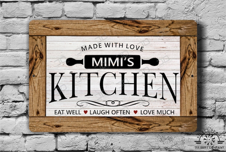 Custom Name Kitchen Made With Love Metal Sign Valentines | Etsy