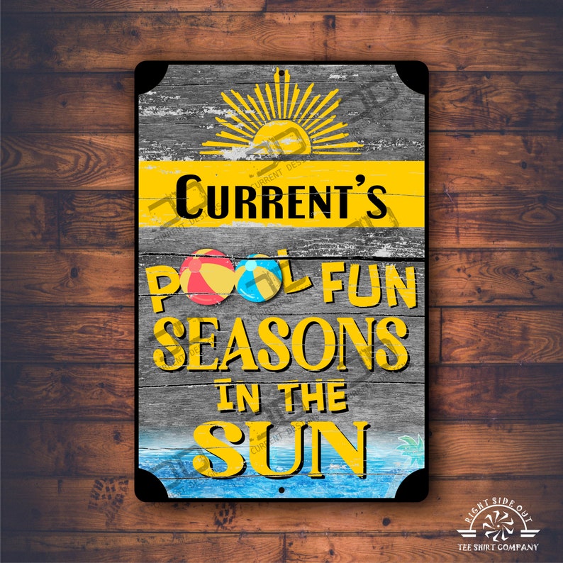 Metal Pool Sign With Your Name | Outdoor Swimming Pool Signs | Poolside ...