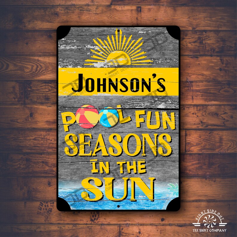 Metal Pool Sign With Your Name | Outdoor Swimming Pool Signs | Poolside ...