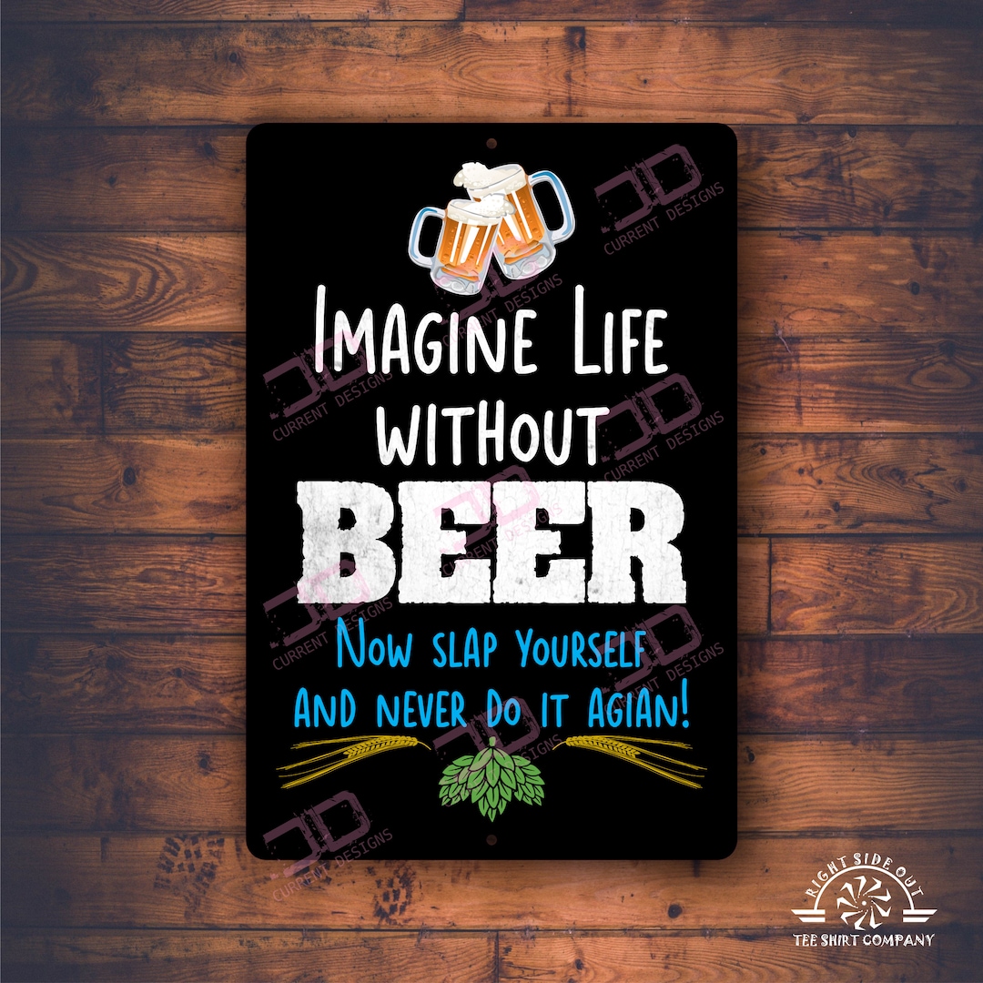 Metal Bar Sign Life Without Beer | Bar Gift | Great Sign for Indoor and ...