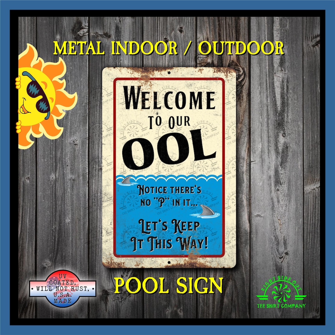 No Peeing Metal Pool Sign | Metal Swimming Pool Sign | Metal Backyard ...