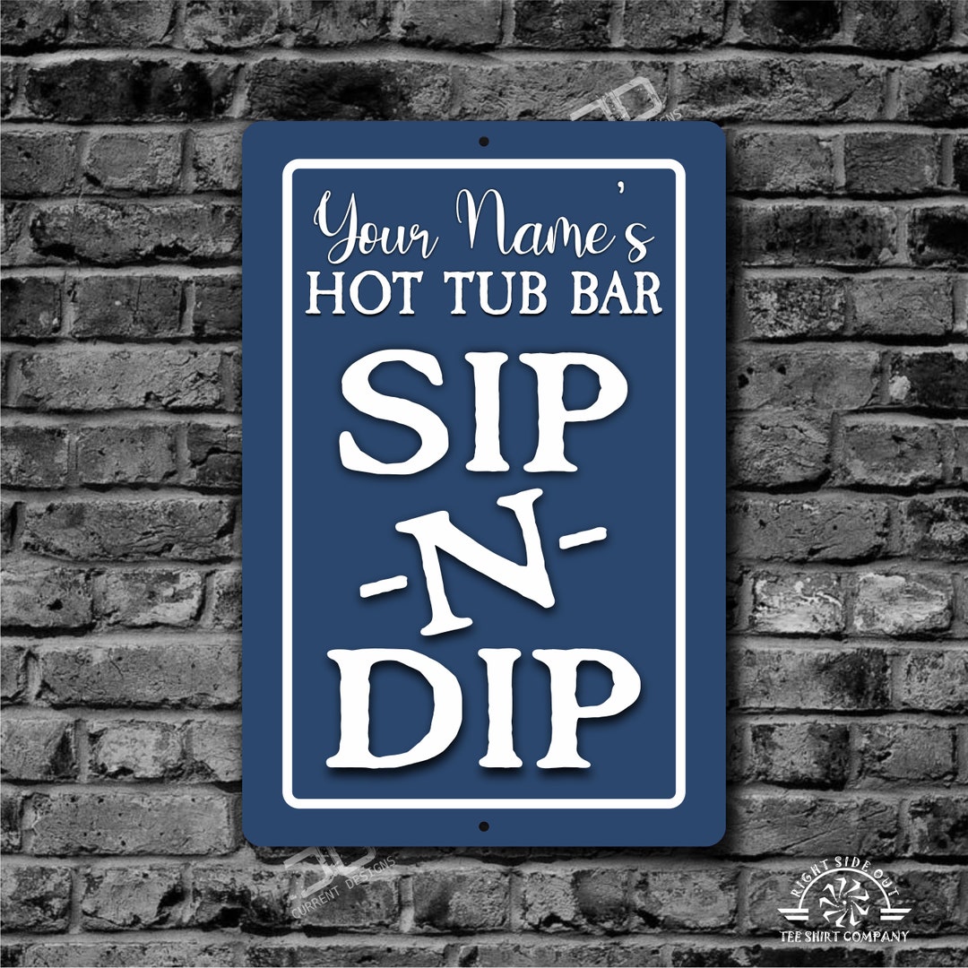 Metal Hot Tub Sign Spa Metal Outdoor Sign Your Name Hot Tub Bar Sign ...