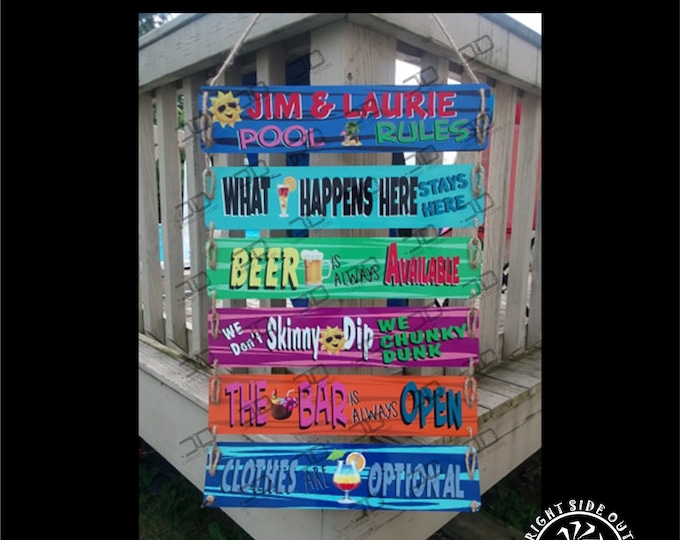 Laser SVG Cut File, Pool Rules Tiki Tower, Pool Rules, Patio Signs ...