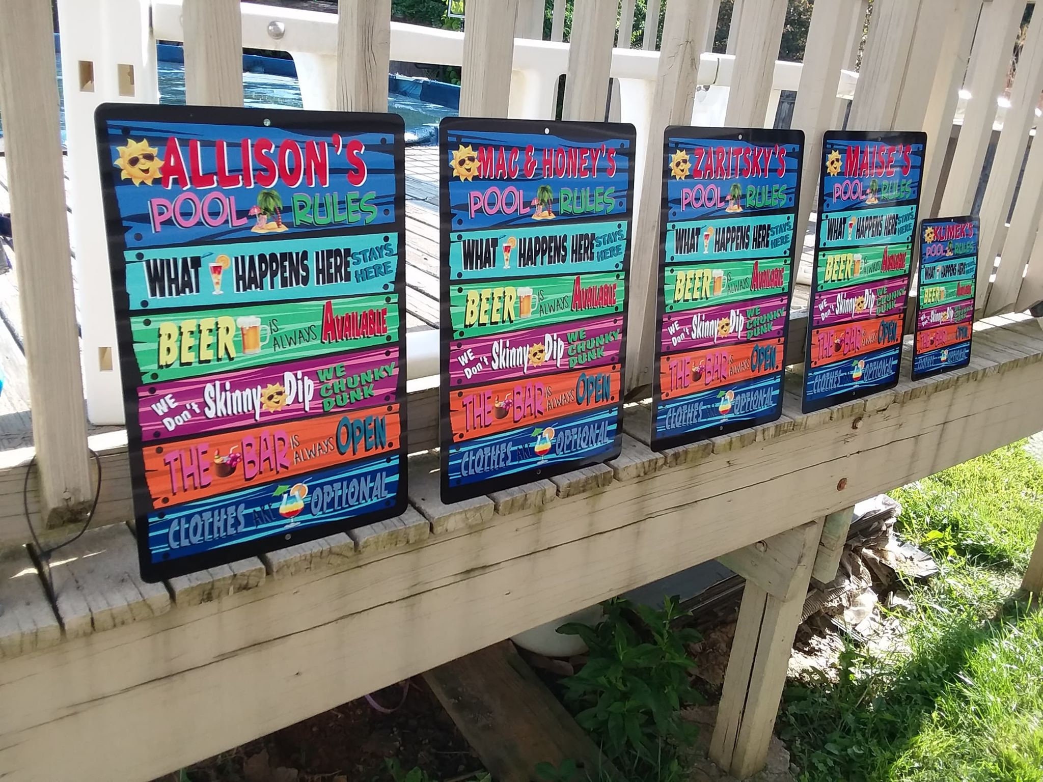 Pool Rules Metal Signs With Your Name | Custom Swimming Signs for ...