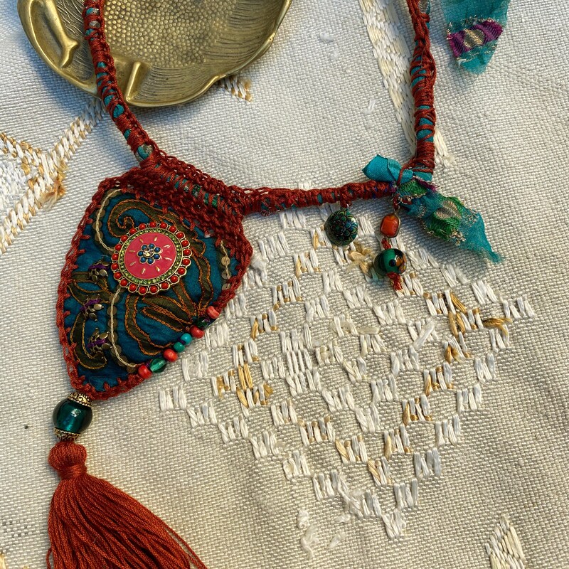 Fabric Amulet Necklace - Etsy