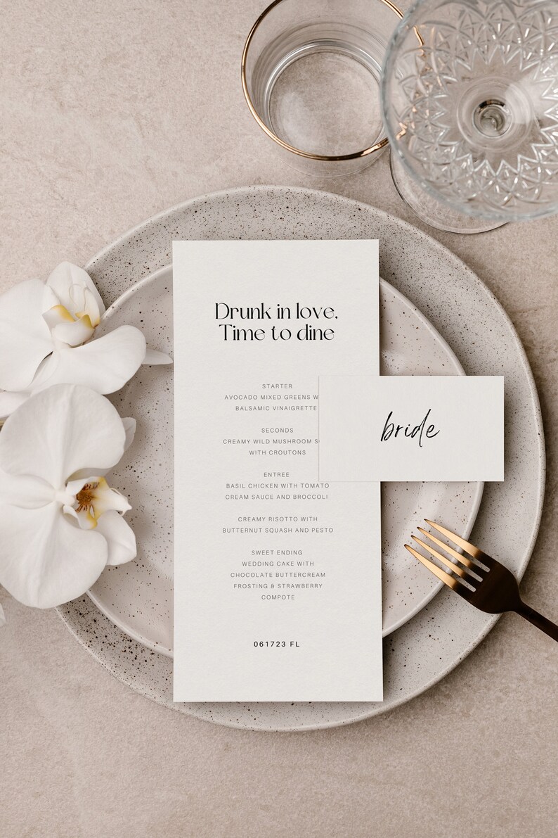 Modern Wedding Menu Template Wedding Menu Digital Template - Etsy