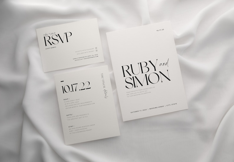 Minimalist Wedding Invitation Template Wedding Invitation - Etsy