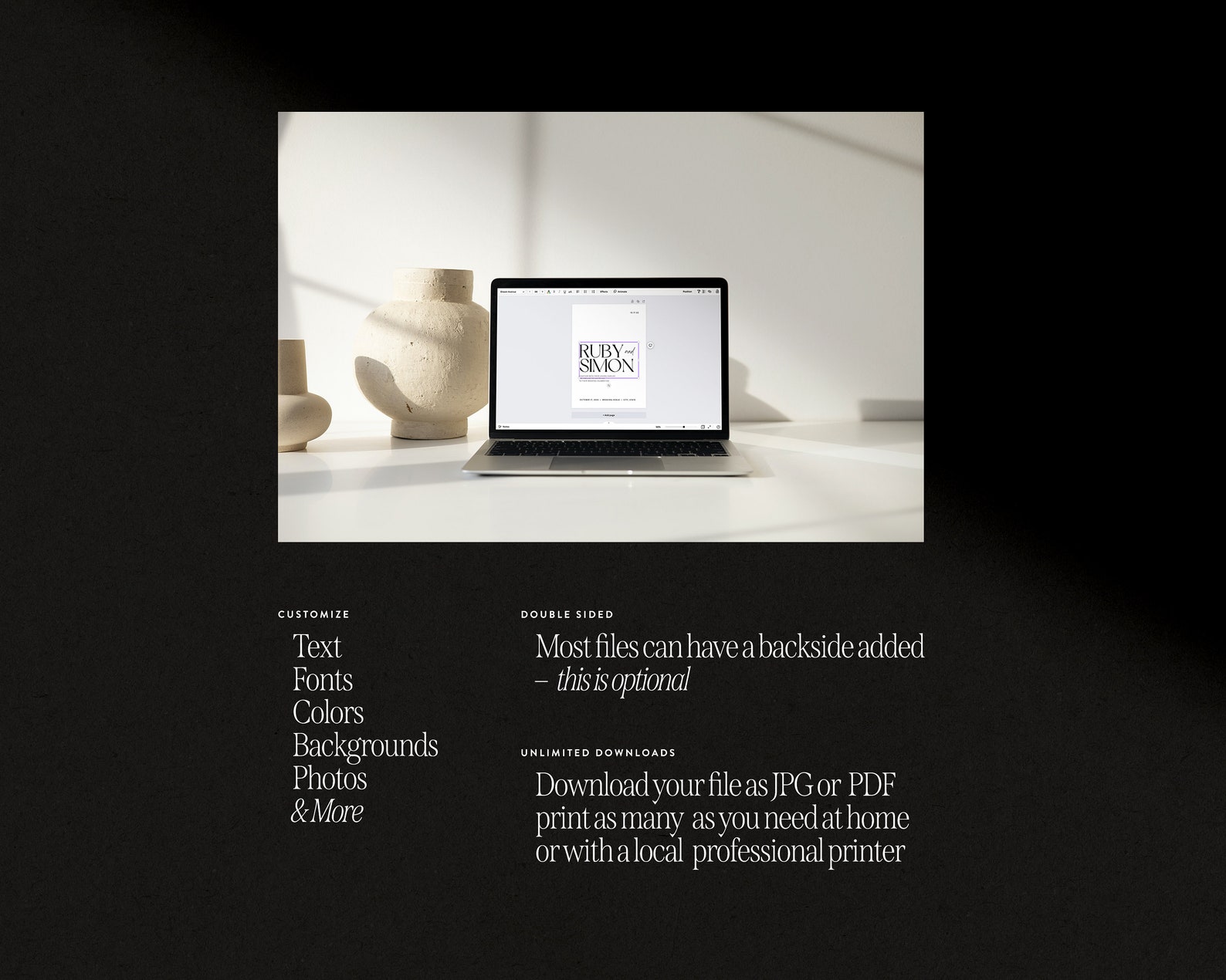 Modern Wedding Invitation Template: Simple Minimalist Design (instant ...