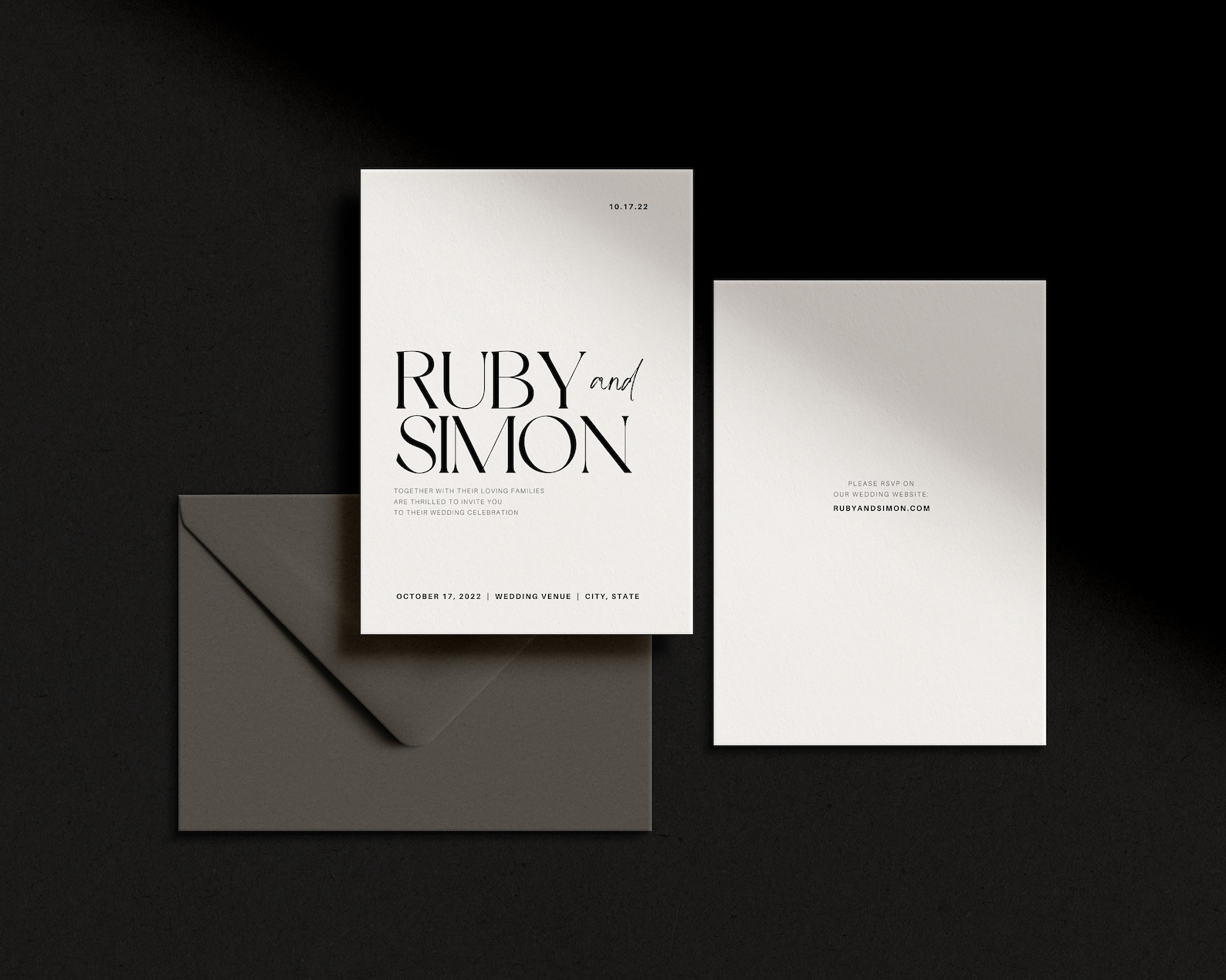 Modern Wedding Invitation Template: Simple Minimalist Design (instant ...