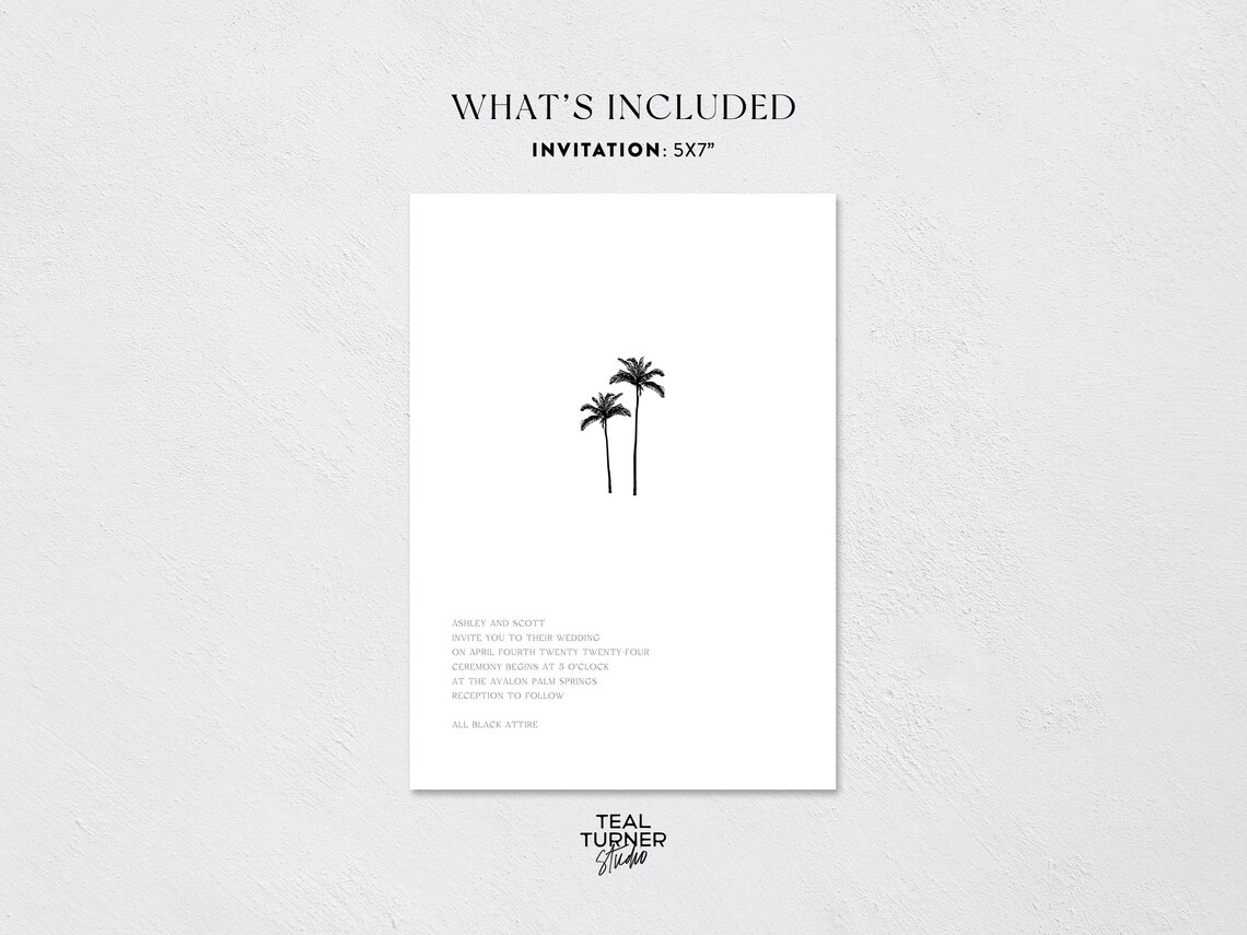 Minimalist Wedding Invitation Template Modern Wedding - Etsy