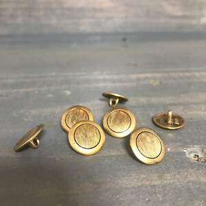 Gold Round Buttons With Center Design of Lines (8 Pcs) - Etsy