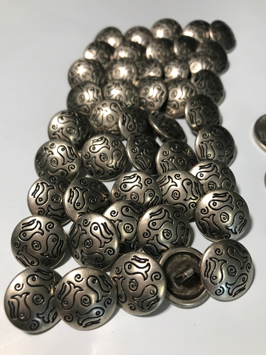 45 Pieces Metal Antique Nickel Buttons With Fish Design, 5/8" - Etsy