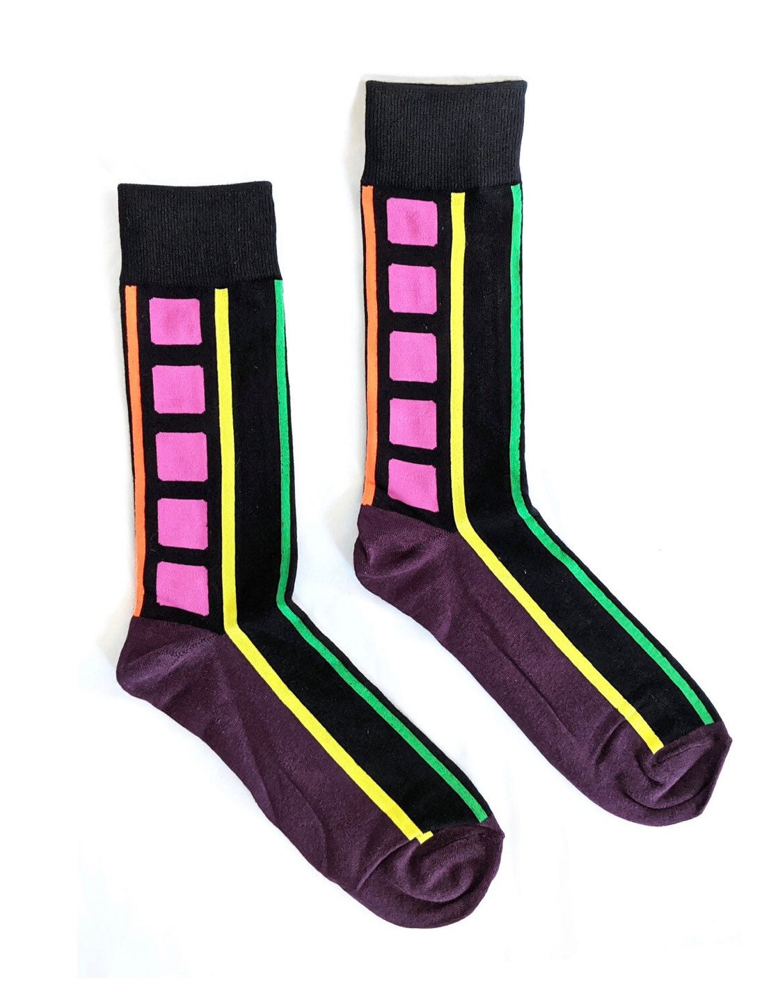 Natasock Colorful Neon Mens Womens Patterned Dress Casual Socks ...