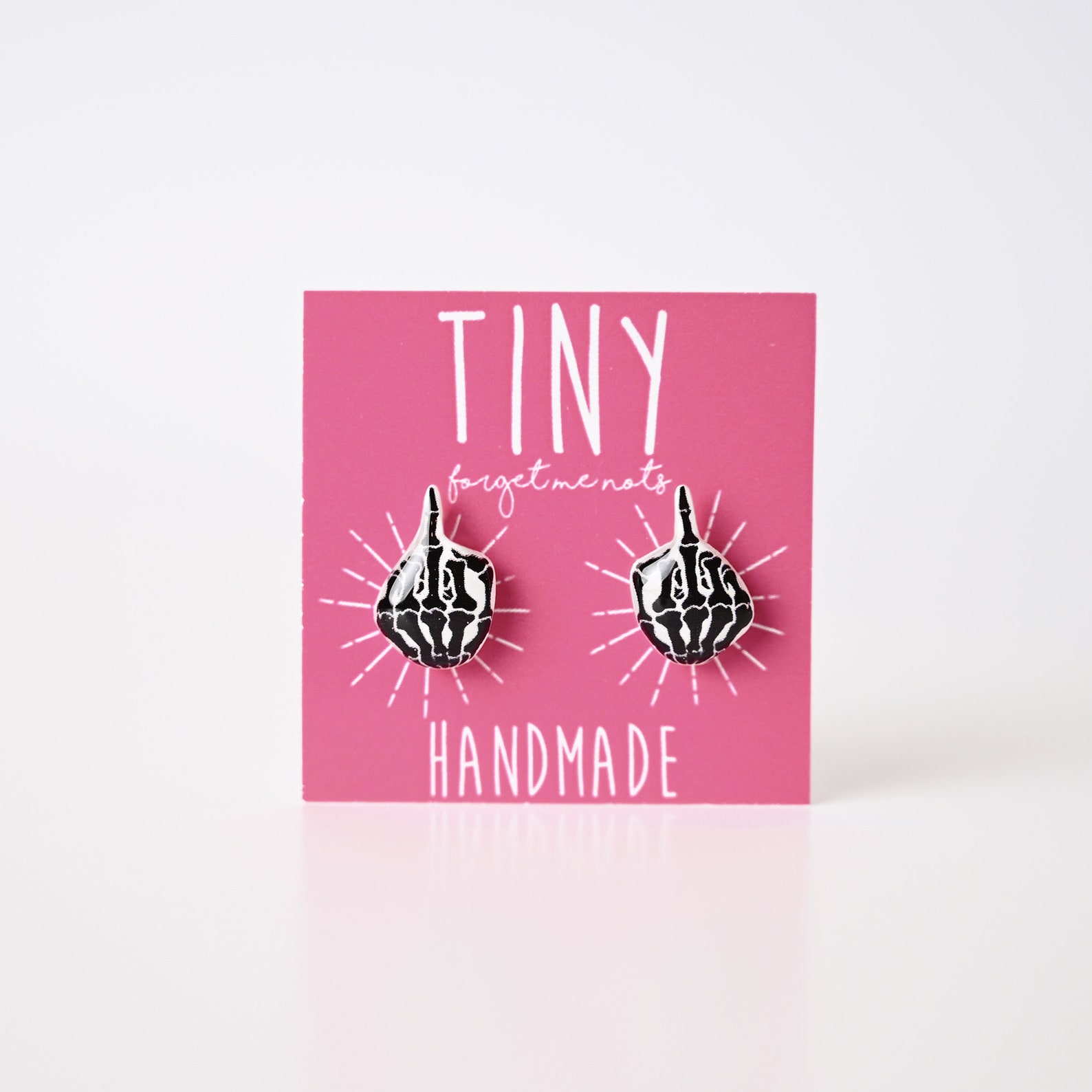 Skeleton Middle Finger Fck You Symbol F You Earrings Stud - Etsy