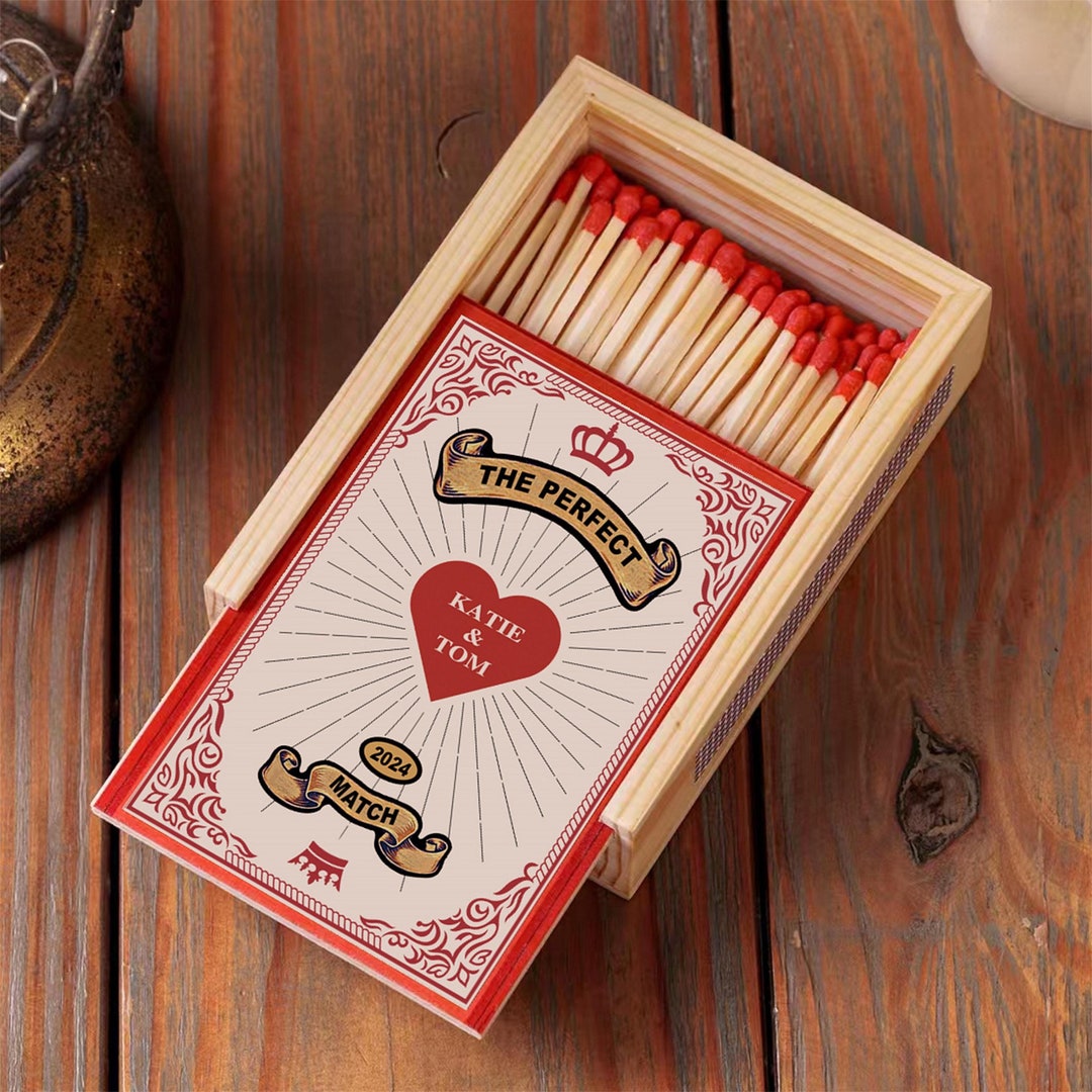 Gifts for Couple, Couples Matchbox Personalized, Custom Wood Match Box ...