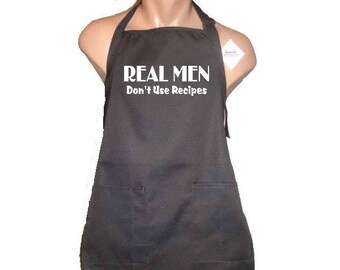REAL MEN Wear Aprons Apron Kitchen Accessory Cook Grill | Etsy