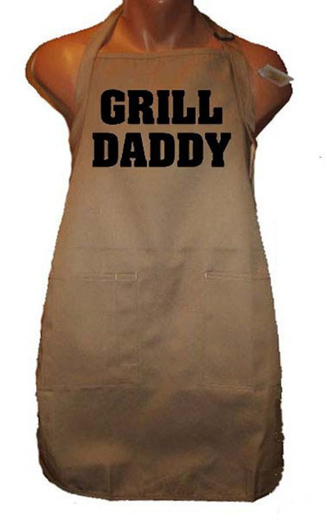 GRILL DADDY Khaki APRON Accessory Grill Grilling Cover up Funny Humor ...